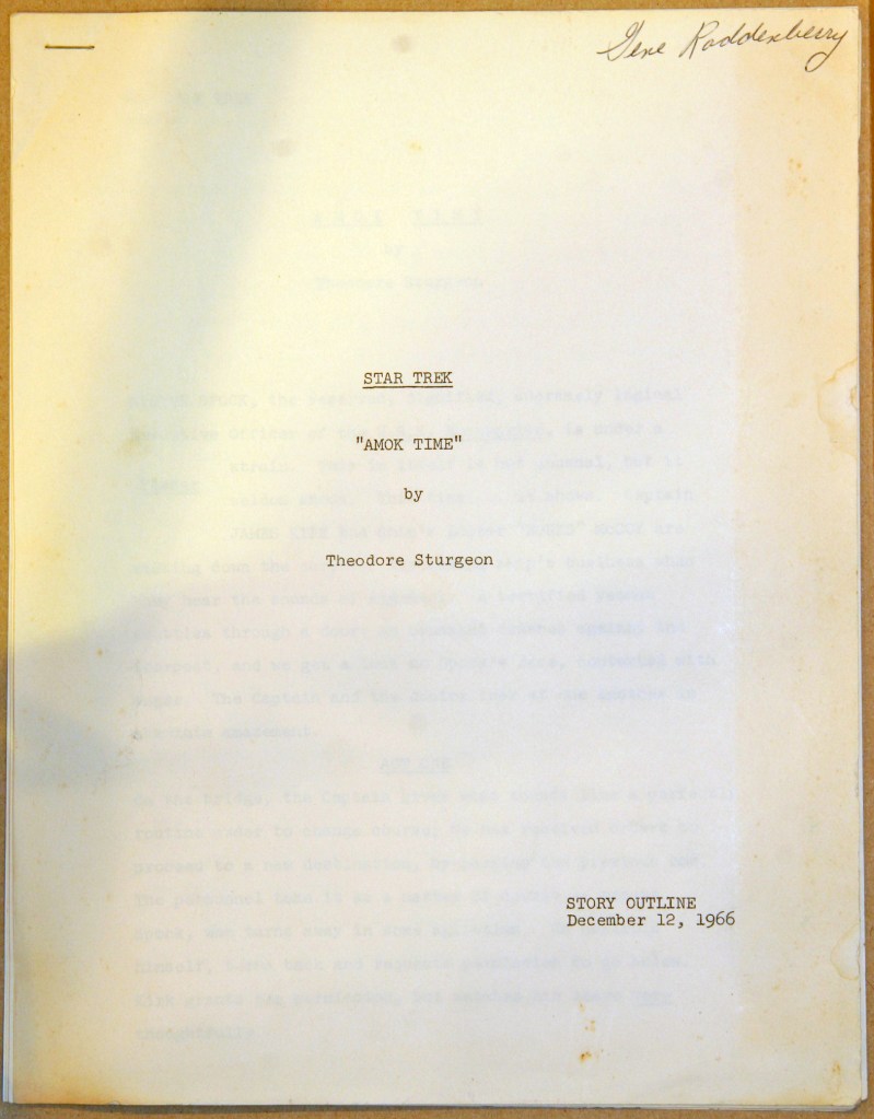 No Chapel, no T’Pau. The original Amok Time story outline – Collecting Trek